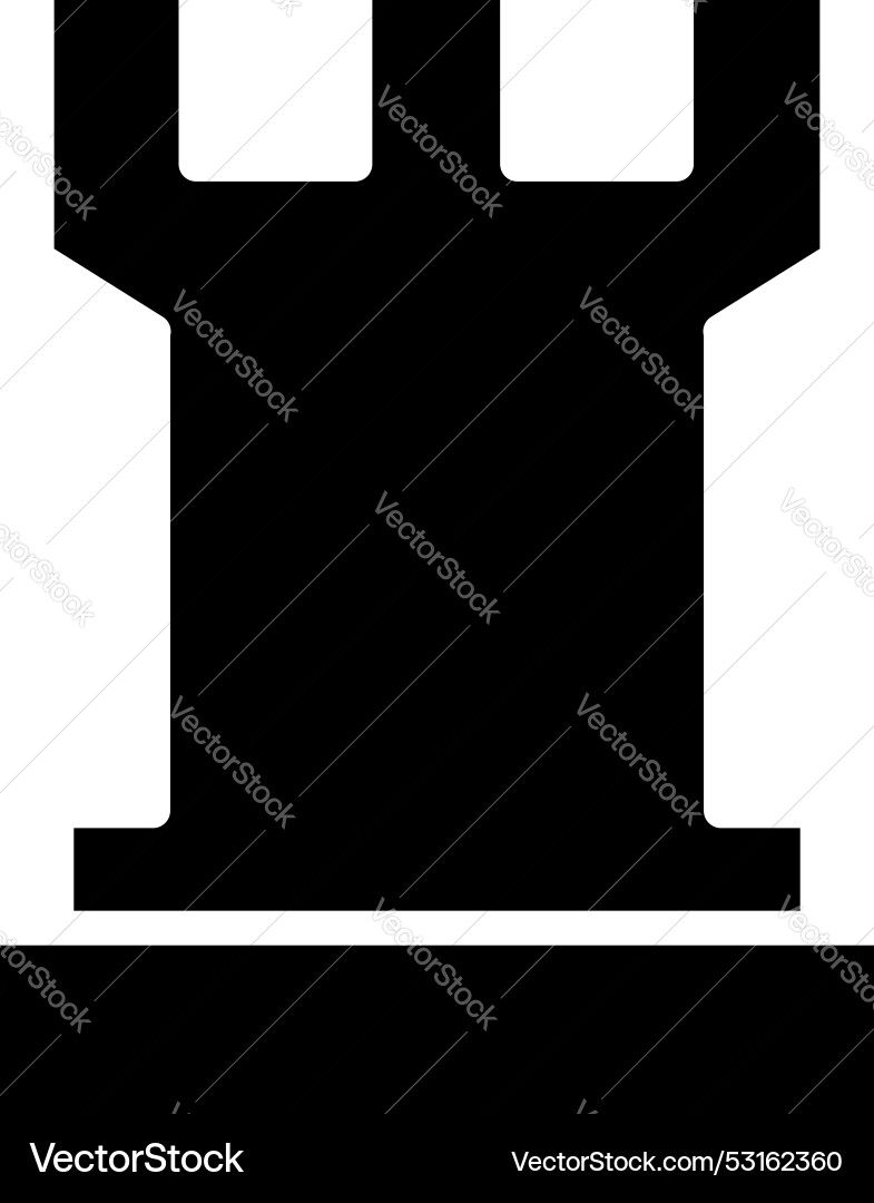 Icon rook chess piece strategy game symbol design Vector Image