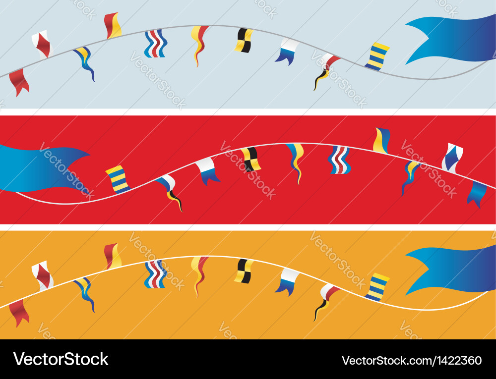 Nautical Flags Banner Set Royalty Free Vector Image