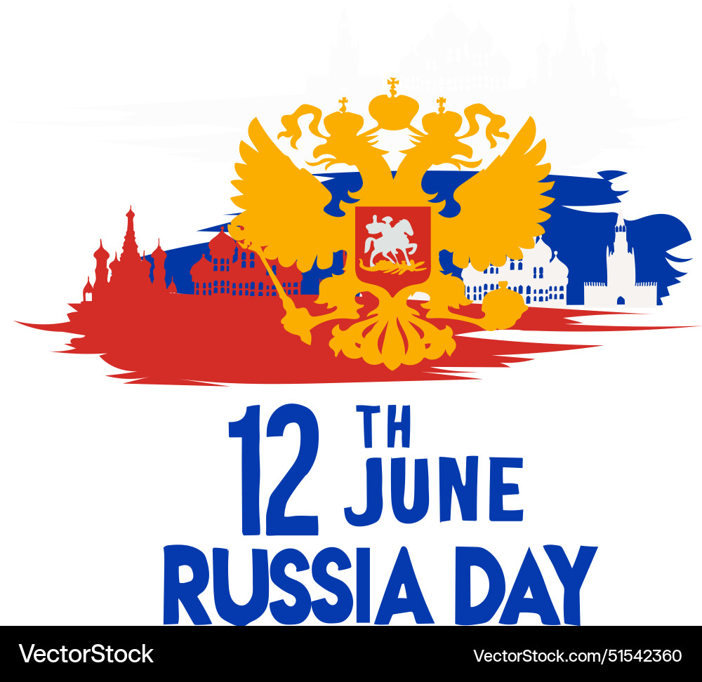 Russian day12 junerussia independence day Vector Image