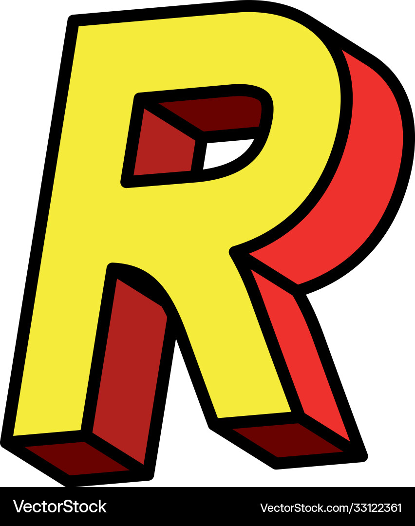 Letter R Design 3d 3d R Letter Design Royalty Free Vector Image