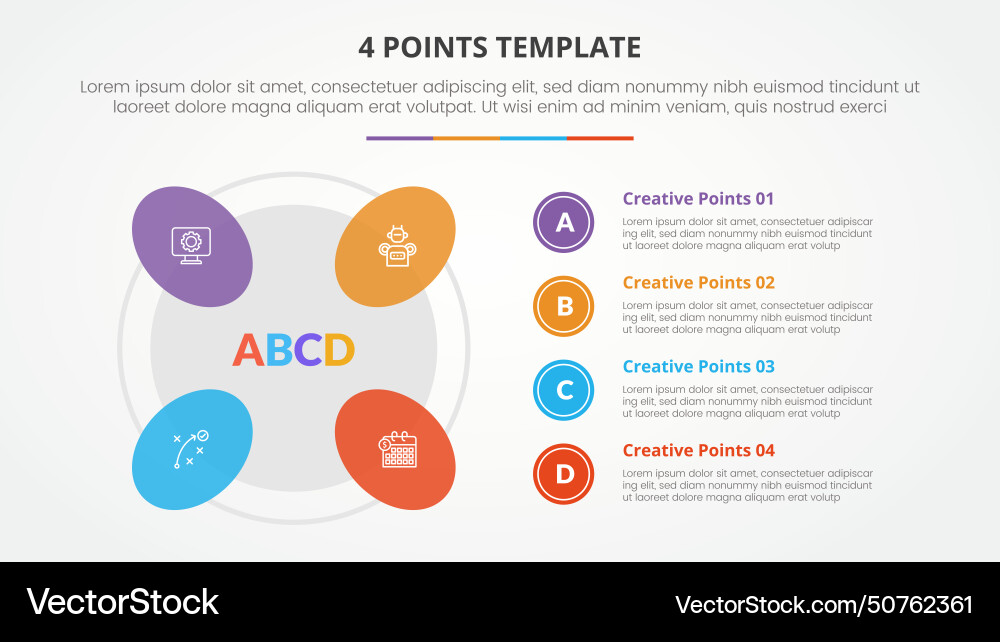 4 points stage list template infographic concept Vector Image