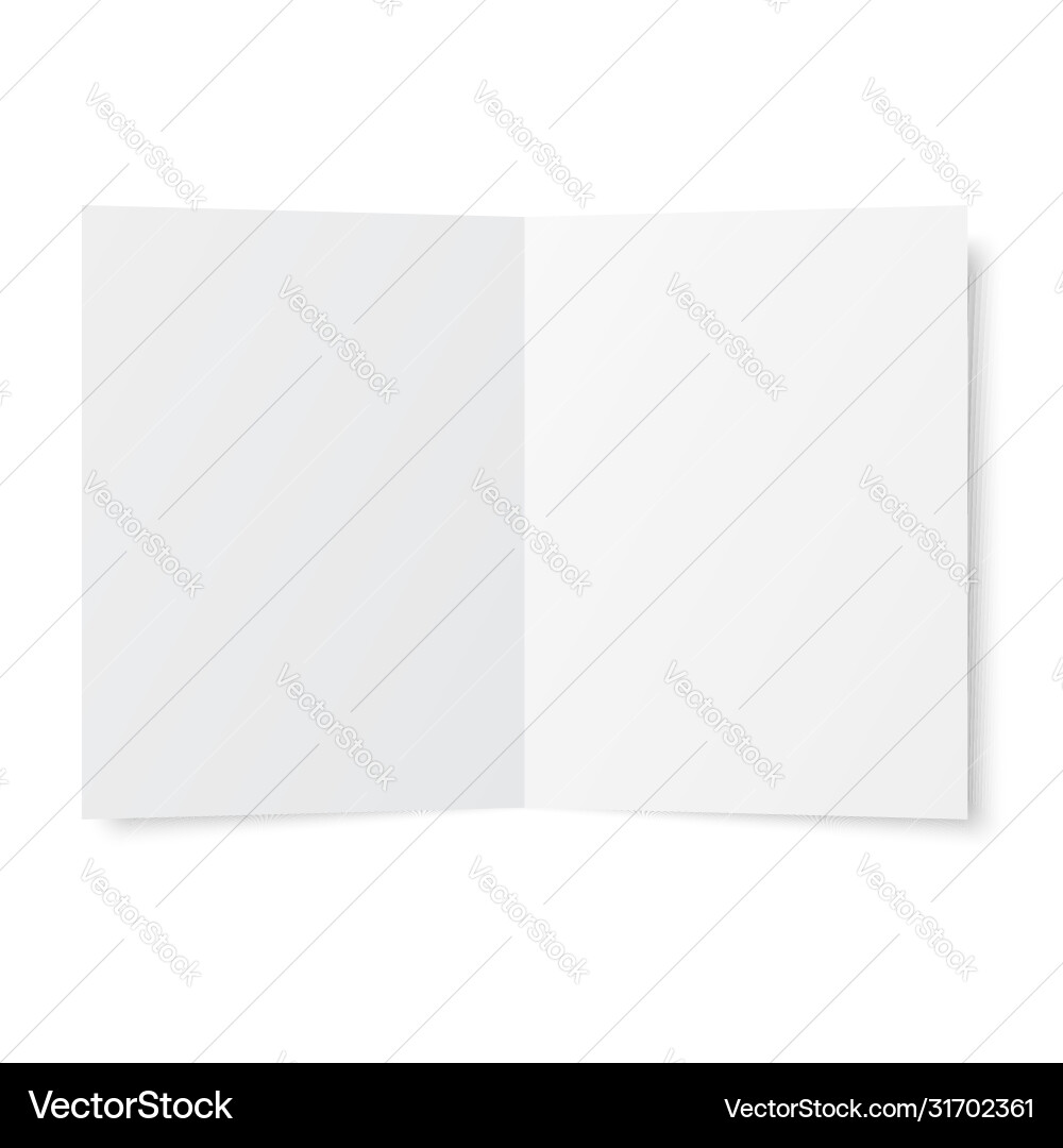 Blank white twofold booklet opened Royalty Free Vector Image