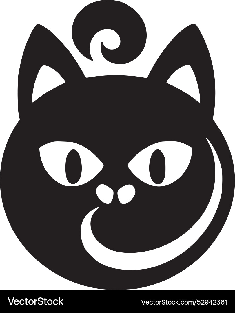 Cat - minimalist and flat logo Royalty Free Vector Image