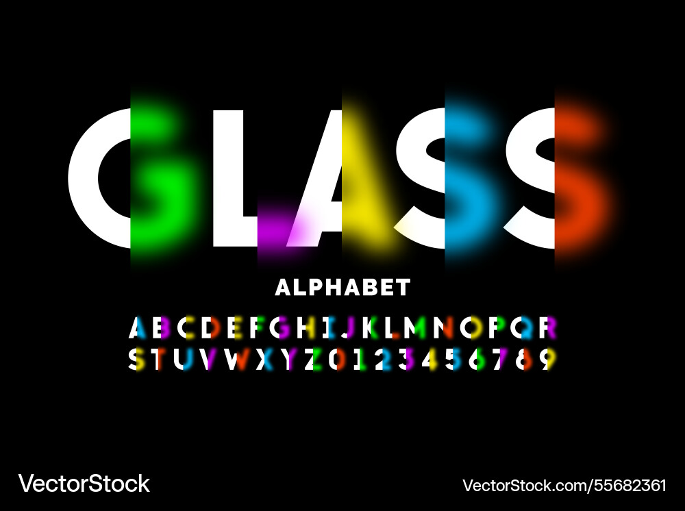 Glass blurry style font typography design Vector Image
