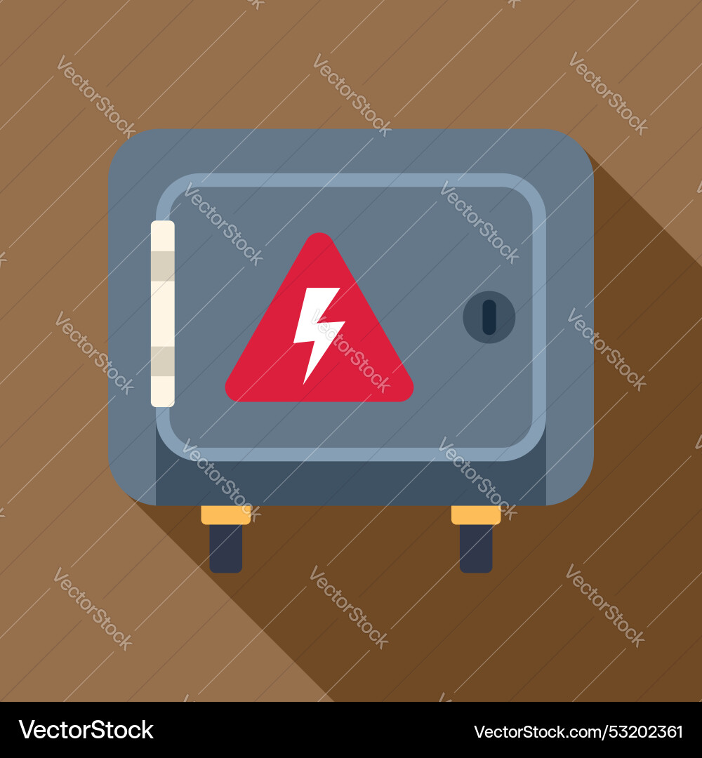 Grey electric fuse box with high voltage sign Vector Image