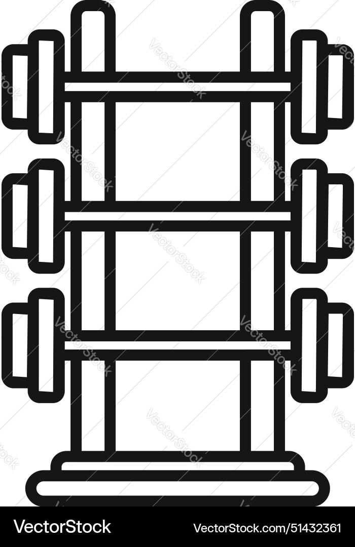 Gym dumbbell rack line icon Royalty Free Vector Image