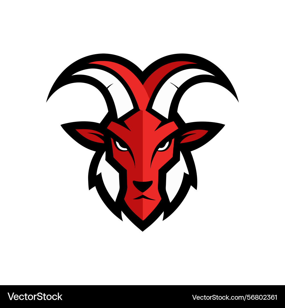 Ibex head mascot logo art Royalty Free Vector Image