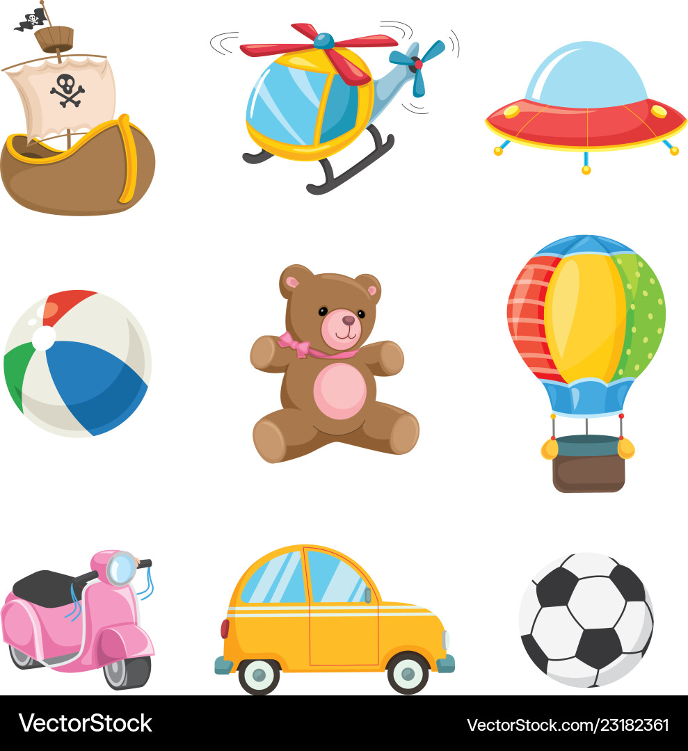 Kids Toys Collection Royalty Free Vector Image