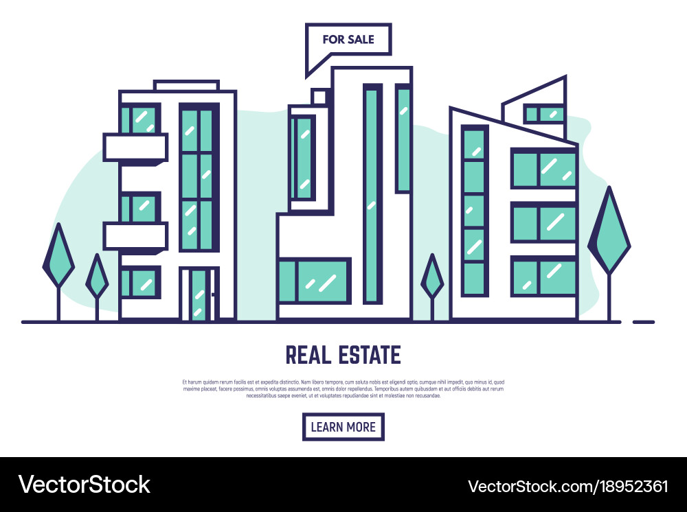 Modern city real estate Royalty Free Vector Image