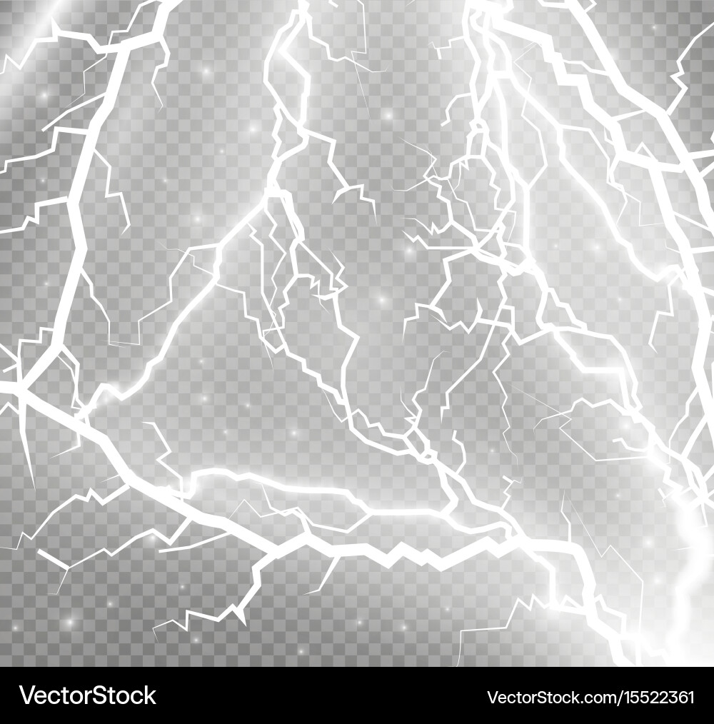 Set of lightnings magic and bright lighting Vector Image