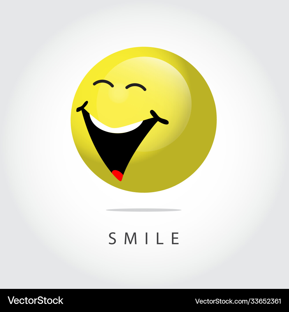 Smile emoticon template design Royalty Free Vector Image