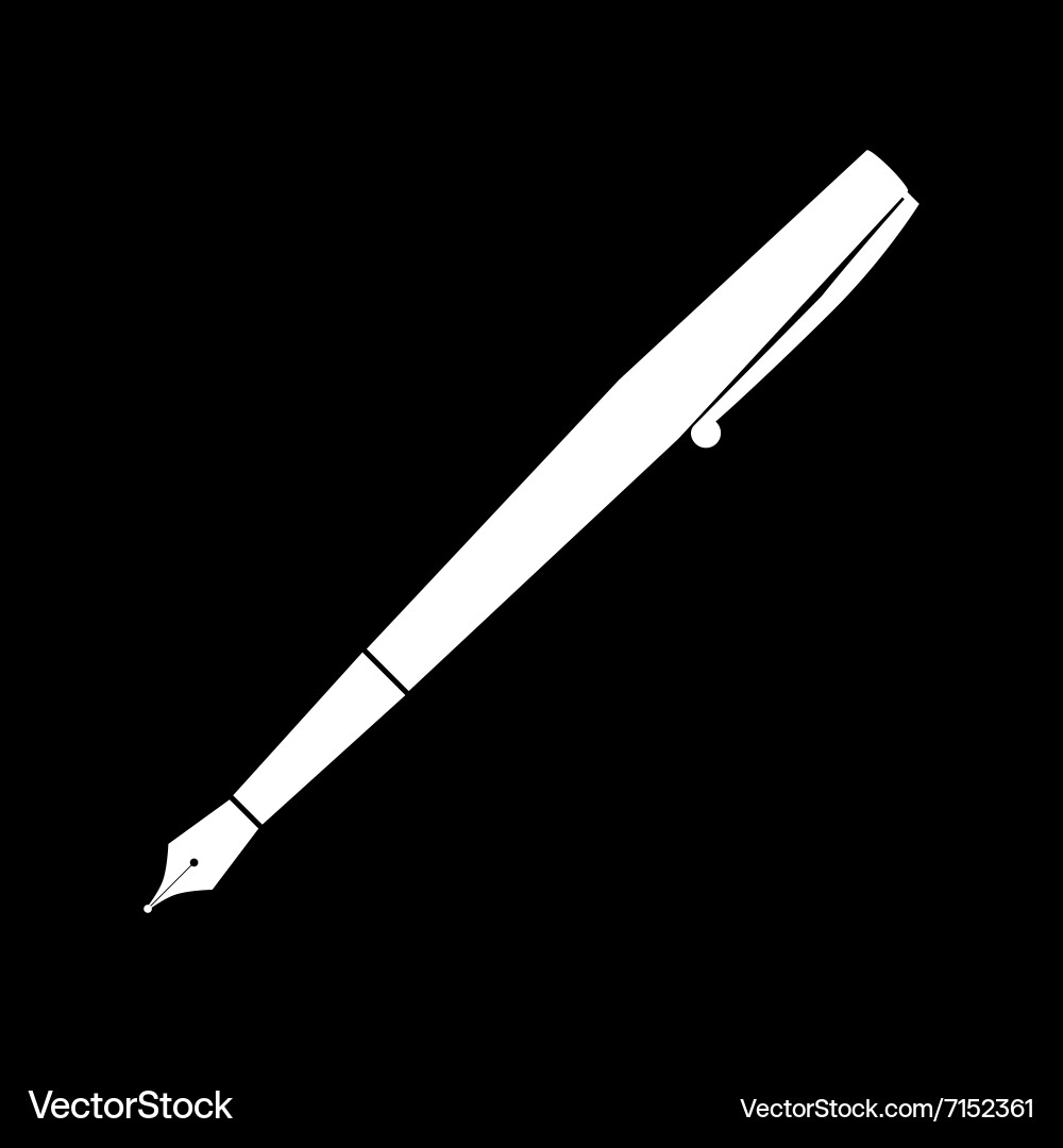 White pen icon Royalty Free Vector Image - VectorStock