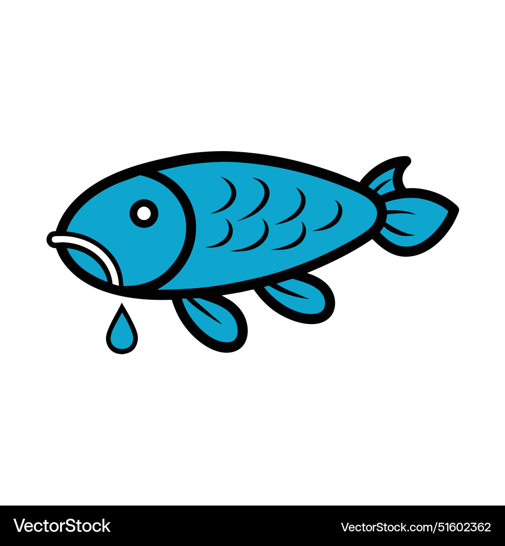Arowana fish cries icon Royalty Free Vector Image