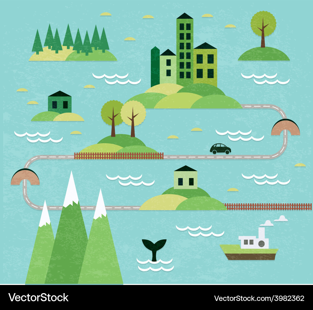 Cartoon map Royalty Free Vector Image - VectorStock