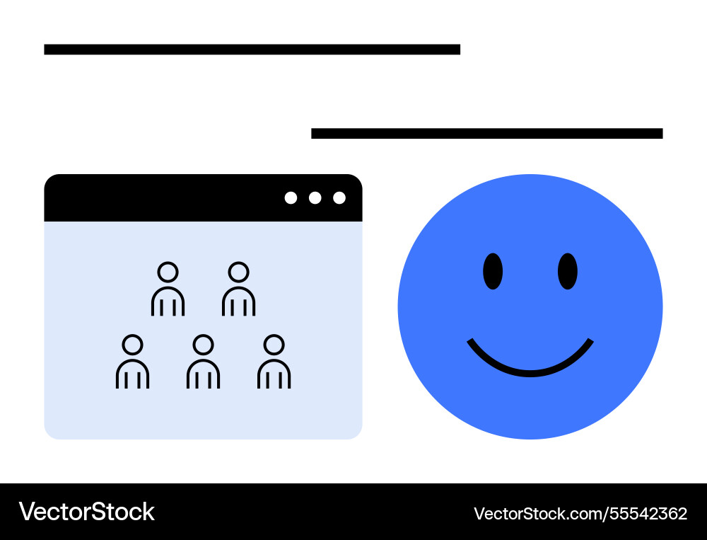 Digital collaboration with team grid and happy Vector Image