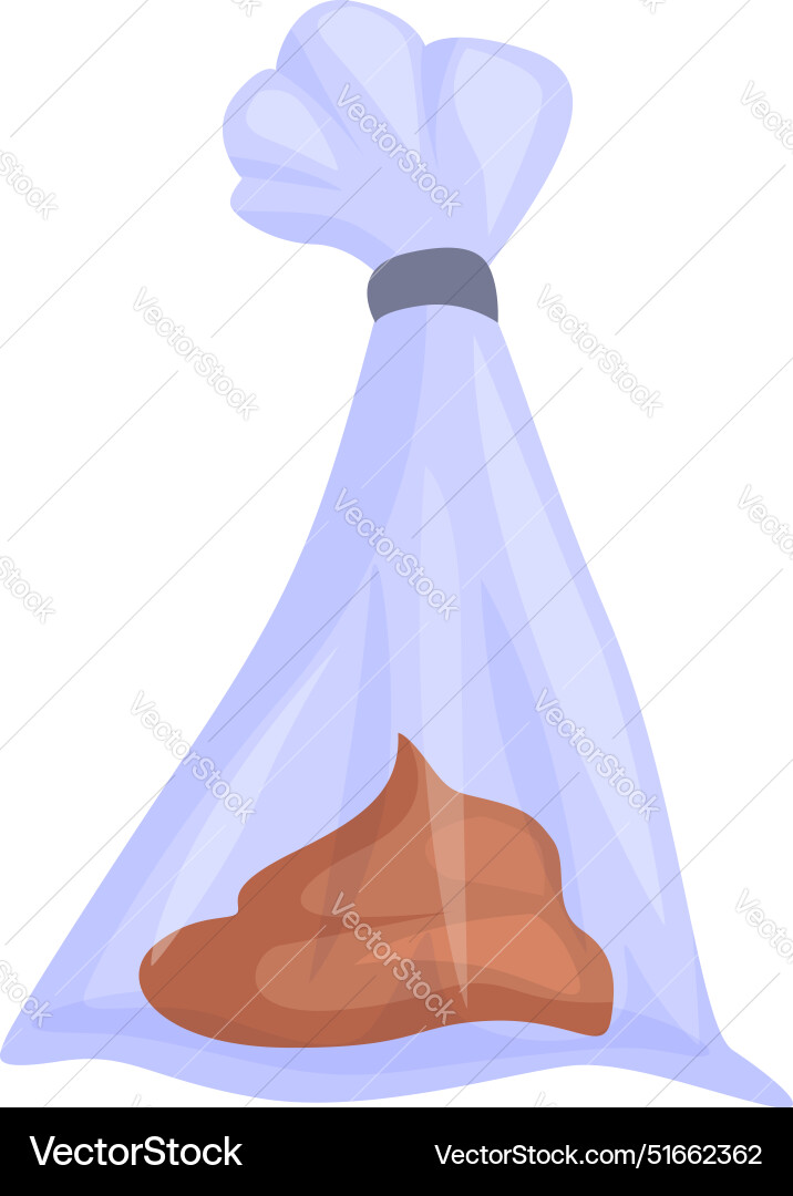 Dog poop in plastic bag being disposed Royalty Free Vector