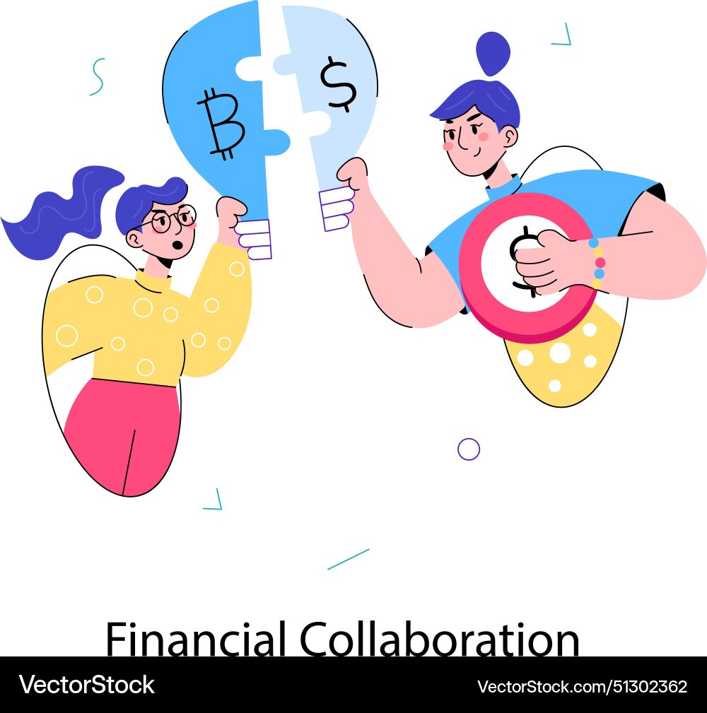 Financial collaboration Royalty Free Vector Image