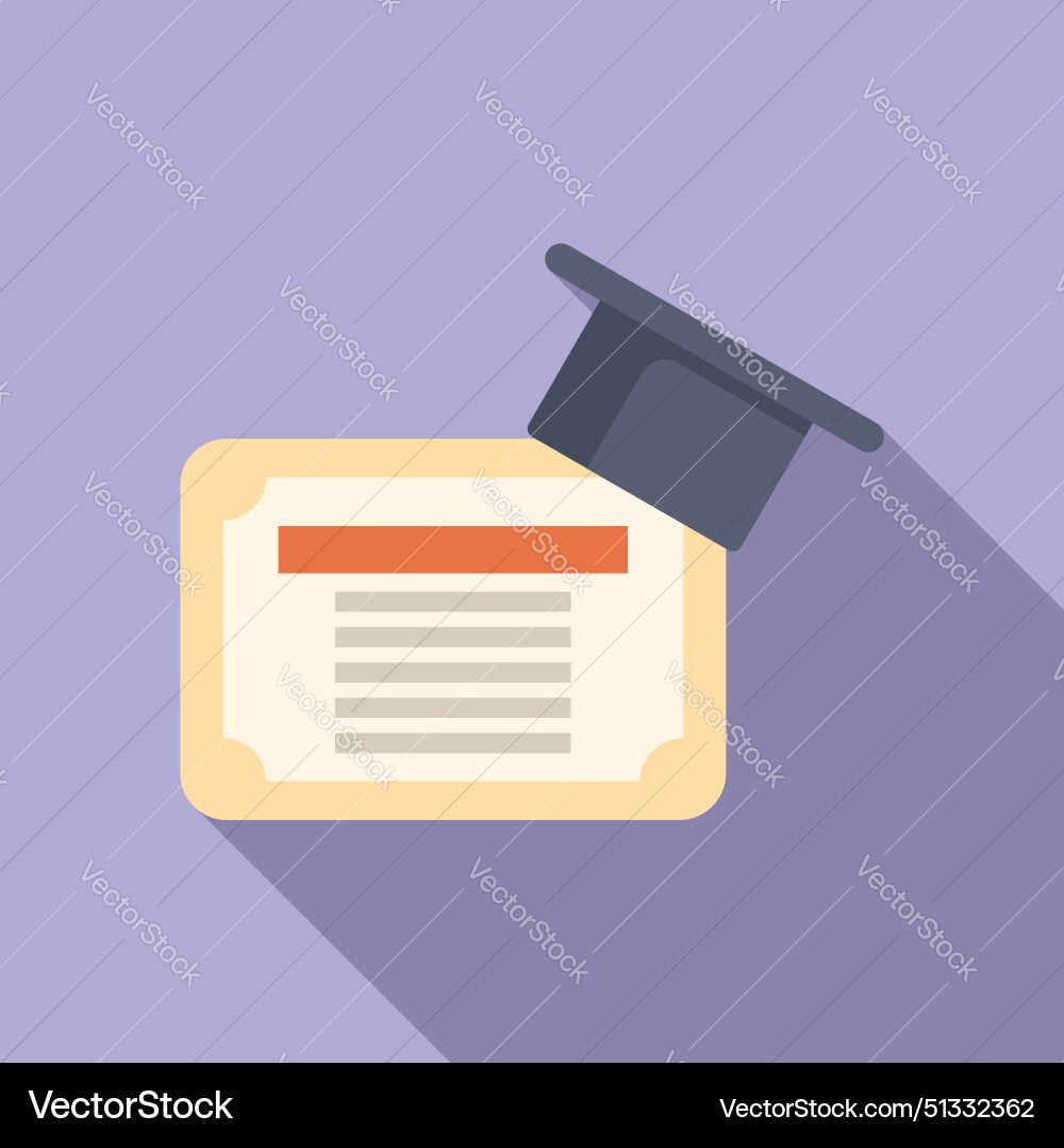 Graduation cap on certificate Royalty Free Vector Image