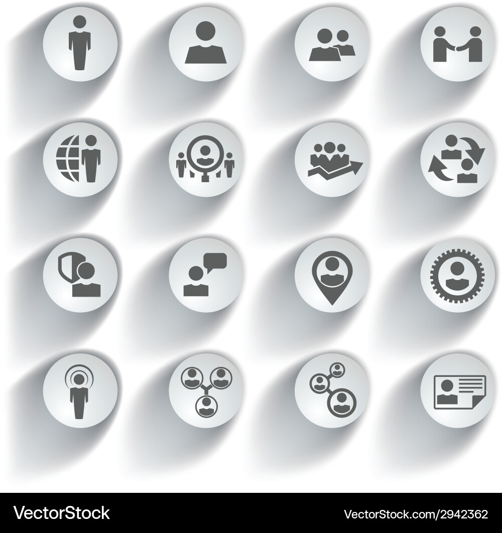 Human resources and management icons set Vector Image