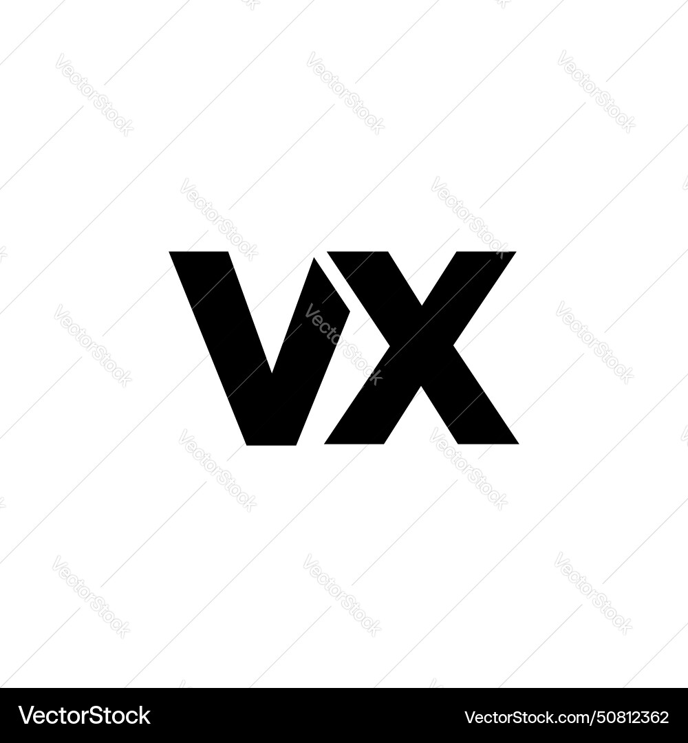 Letter v and x vx logo design template minimal Vector Image