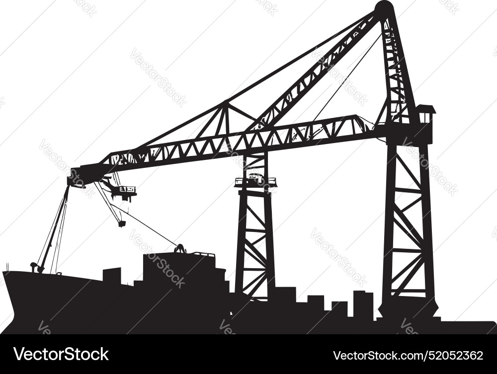 Maritime cargo handler icon port crane graphic Vector Image