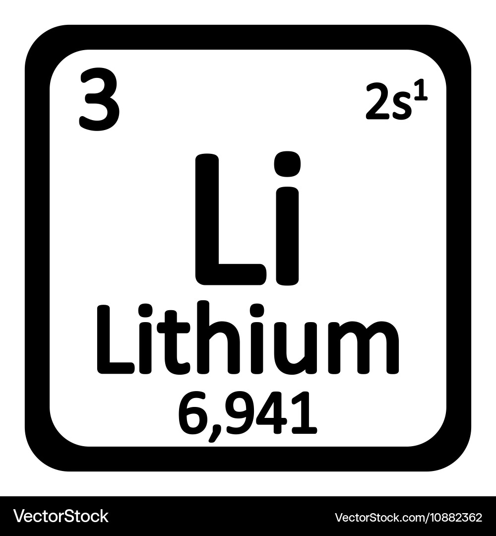 Periodic table element lithium icon Royalty Free Vector