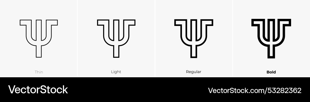 Psi icon thin light regular and bold style design Vector Image