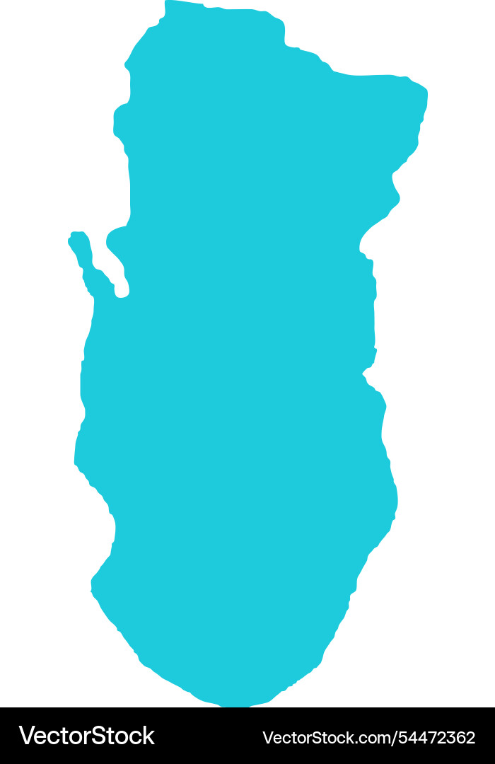 Qatar map in blue country border Royalty Free Vector Image