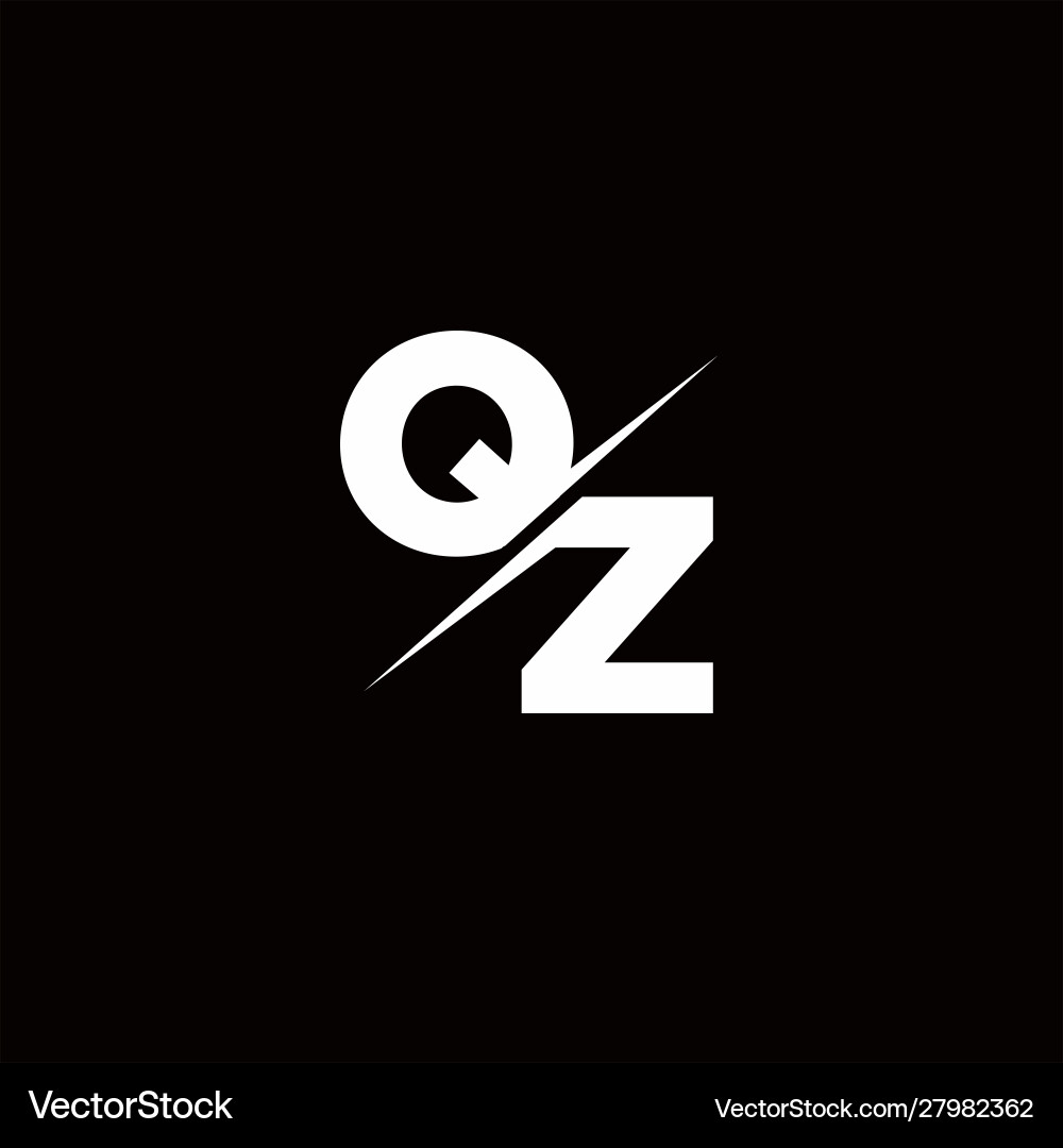 Qz logo letter monogram slash with modern Vector Image