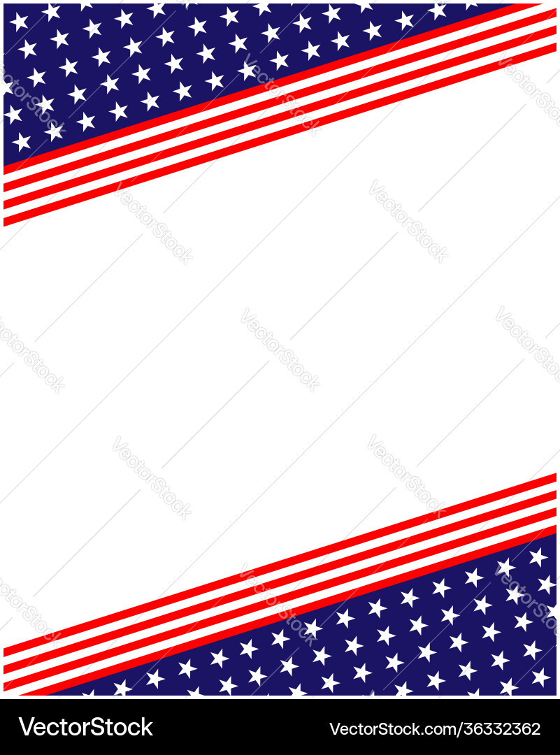 Usa flag symbols background frame border Vector Image