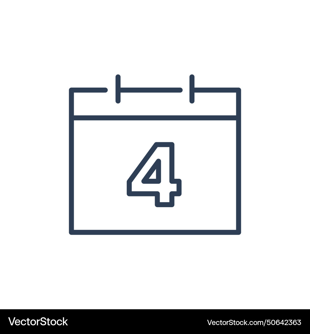 4 calendar icon date for appointment line Vector Image