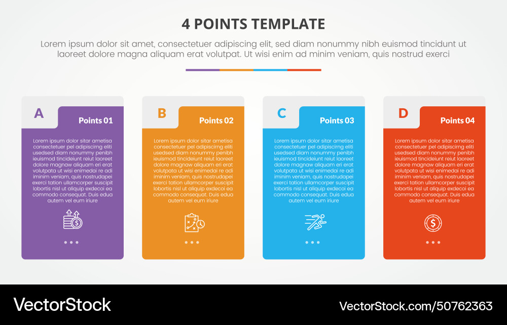 4 points stage list template infographic concept Vector Image
