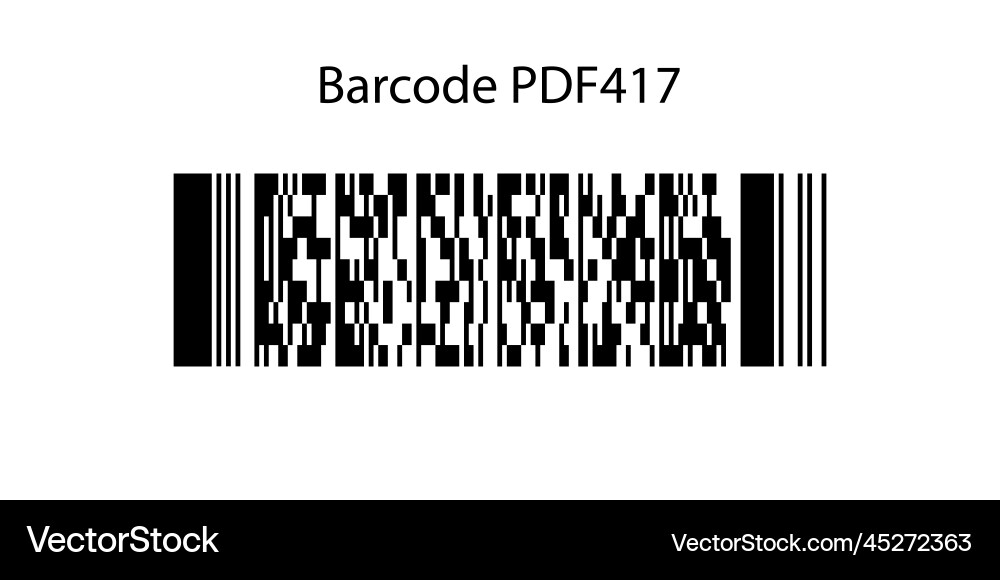 Bar code pdf417 isolated on white background Vector Image