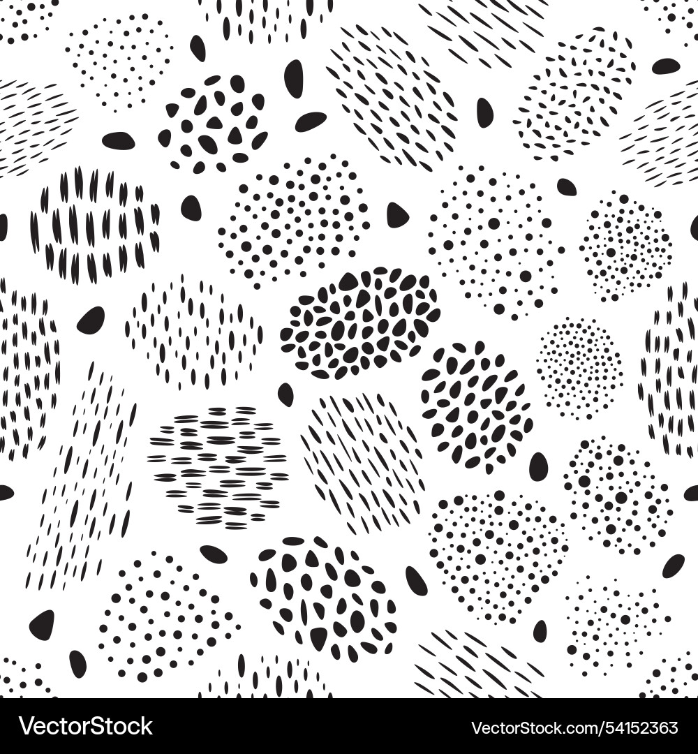 Black cute dotted shapes seamless pattern Vector Image