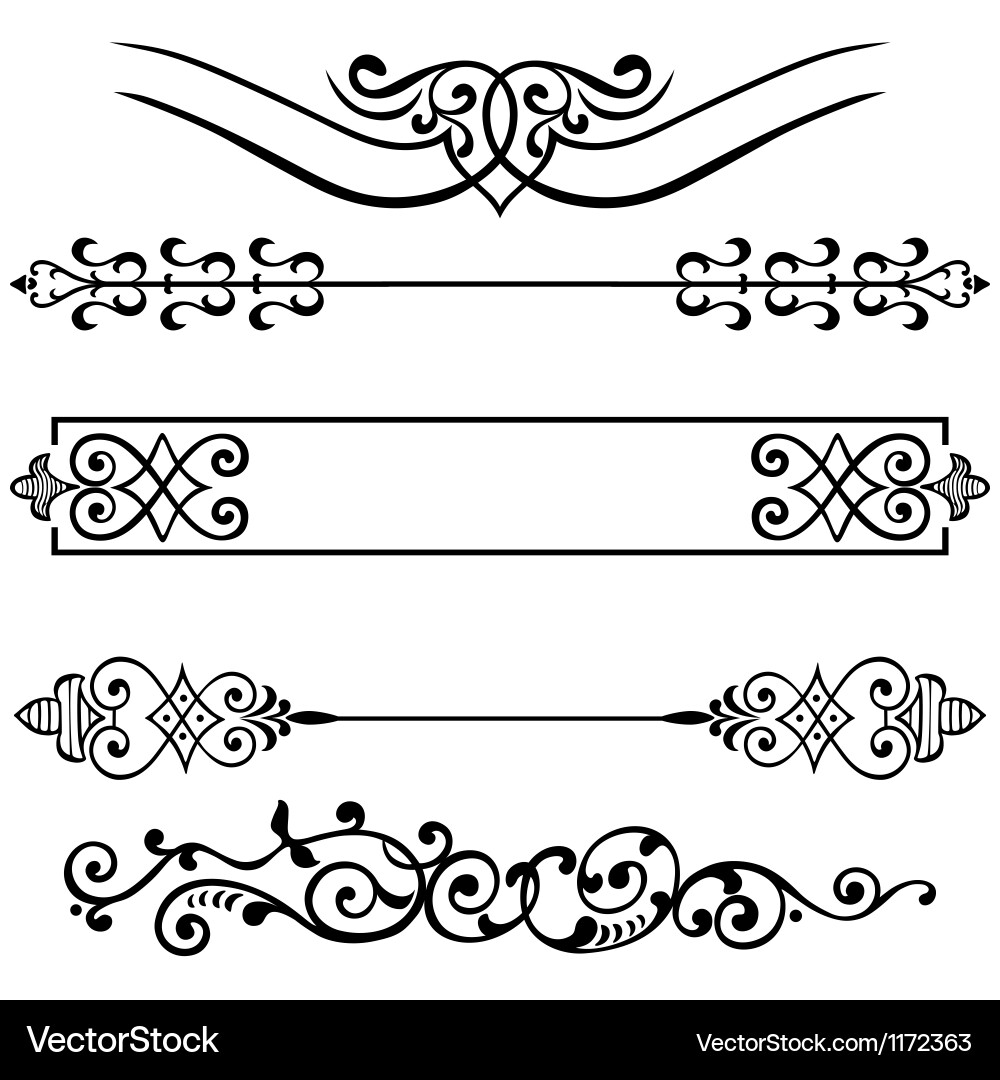Calligraphic design elements Royalty Free Vector Image