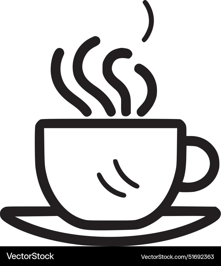 Coffee - minimalist and flat logo Royalty Free Vector Image