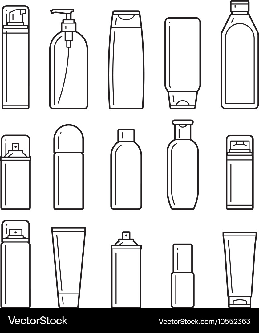 Cosmetic Bottle Icons Set Royalty Free Vector Image