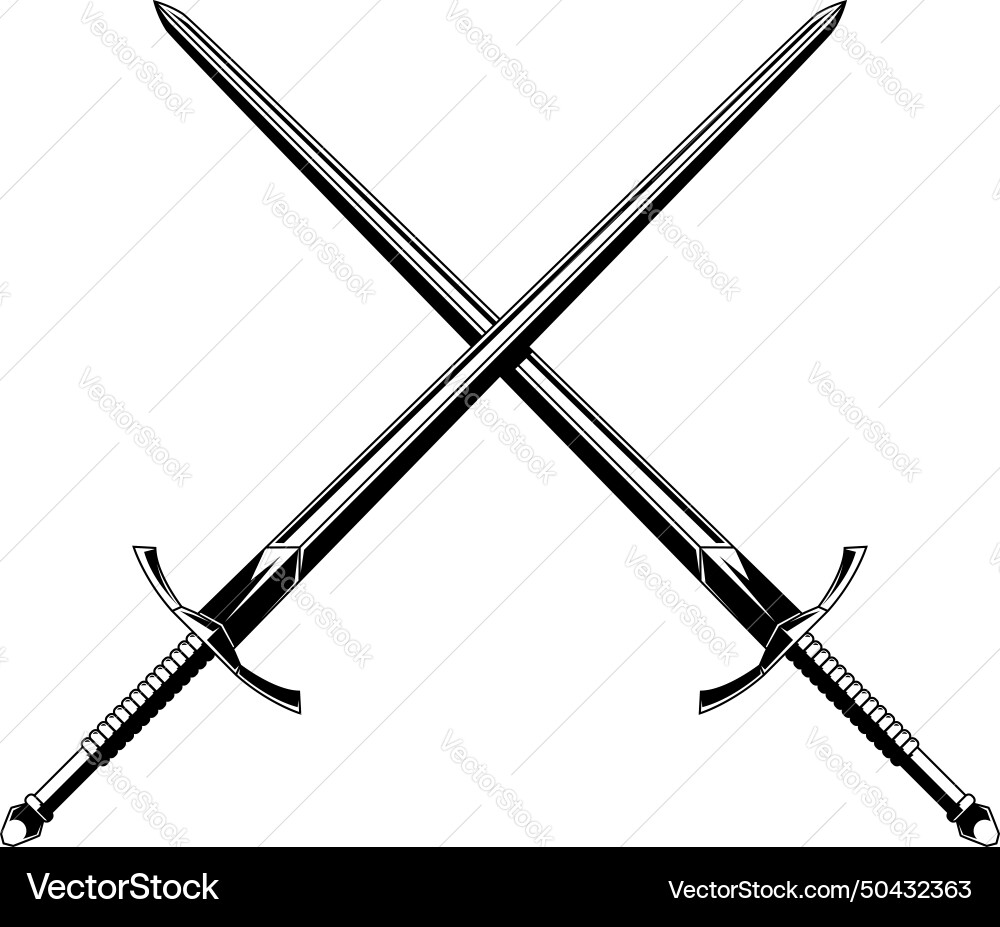 Crossed swords knights design element Royalty Free Vector