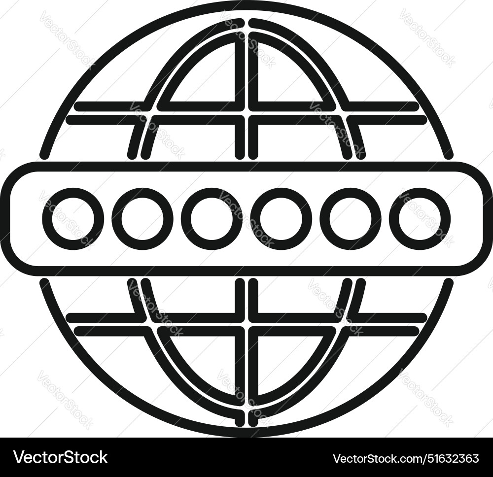 Globe with loading bar showing progress of Vector Image