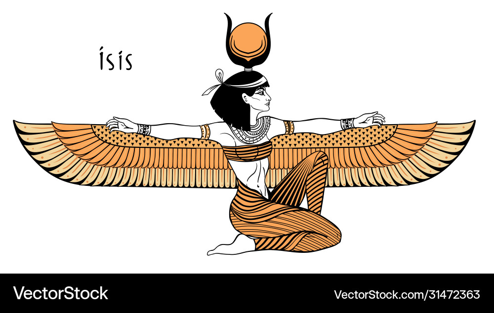 Isis goddess life and magic in egyptian Royalty Free Vector
