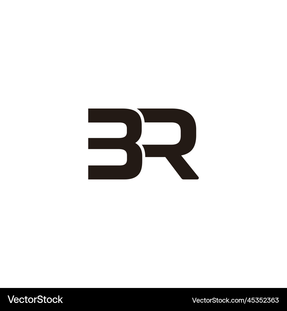 Letter br simple clean geometric logo Royalty Free Vector