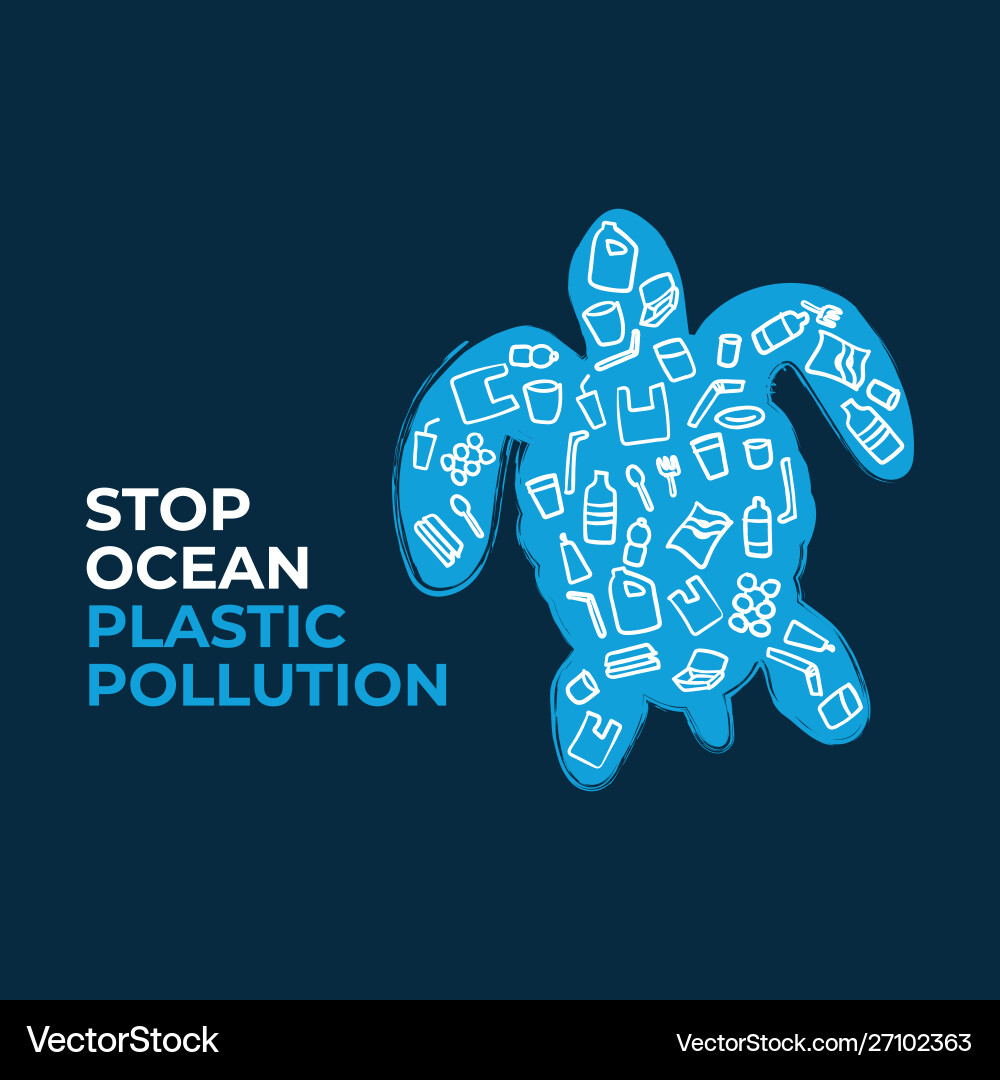 Ocean Plastic Pollution Royalty Free Vector Image