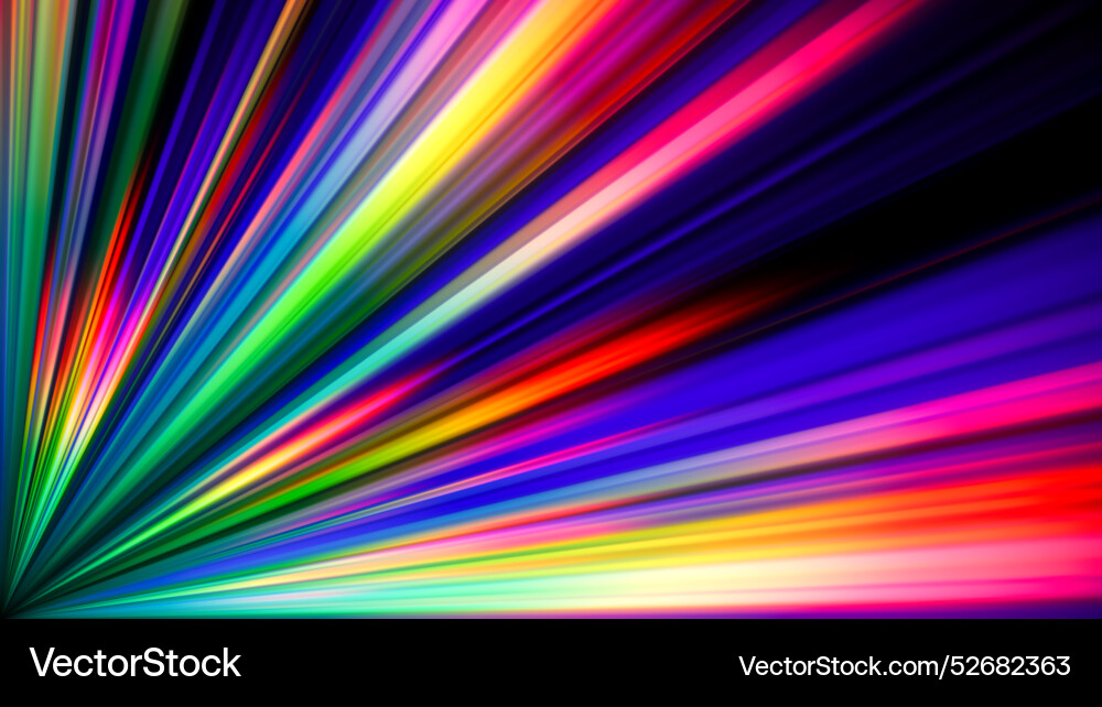 Rainbow gradient dispersion glowing rays and flare