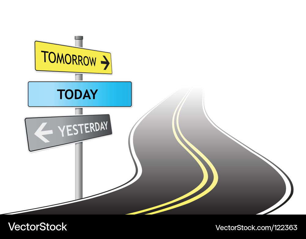 Road and signs Royalty Free Vector Image - VectorStock