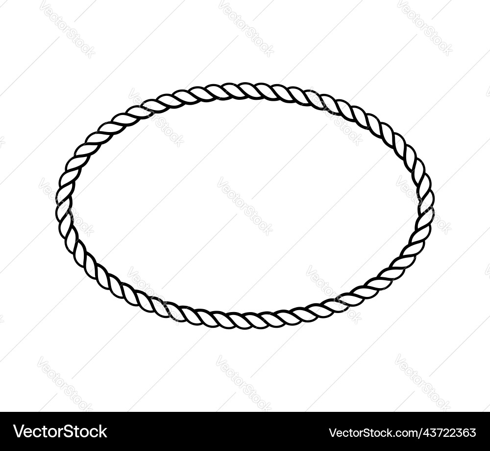 Rope ring frame decorative oval editable Vector Image