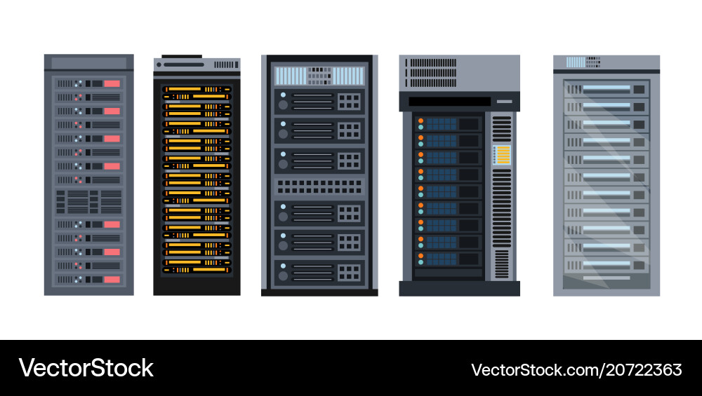 Set of various cartoon server Royalty Free Vector Image