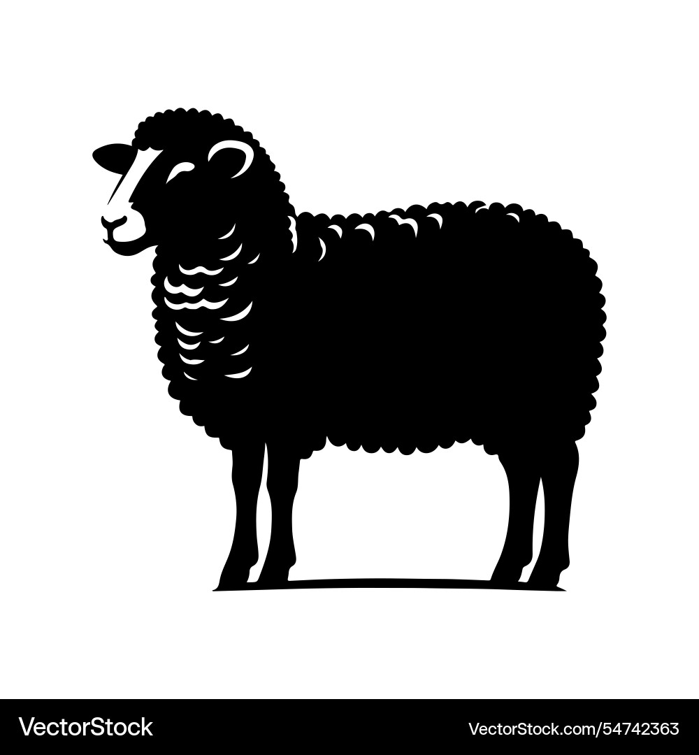 Sheep silhouette Royalty Free Vector Image - VectorStock