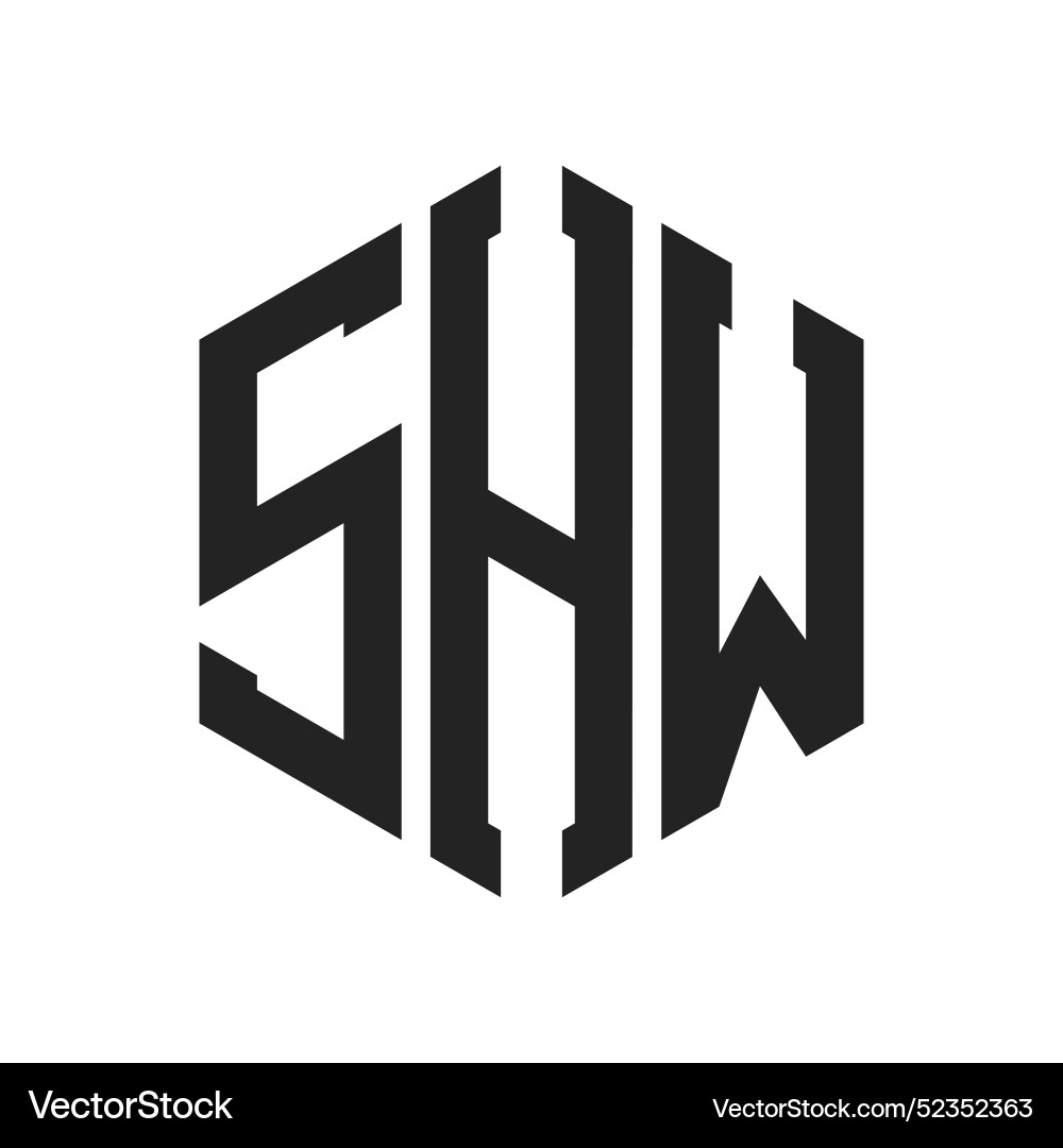 Shw logo design initial letter monogram Royalty Free Vector
