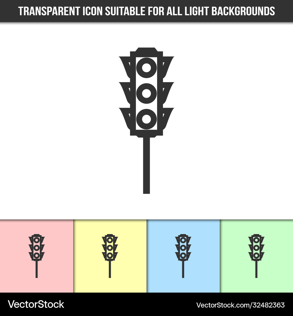 Simple outline transparent semaphore traffic Vector Image