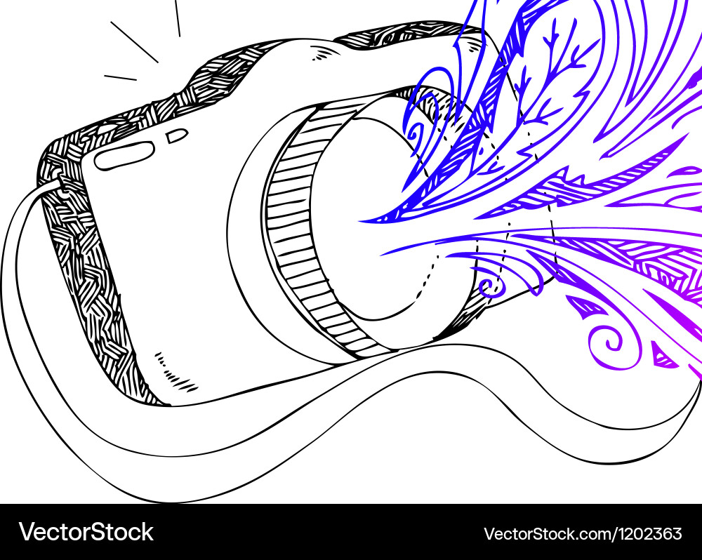 Sketchy Camera Doodle Art Royalty Free Vector Image